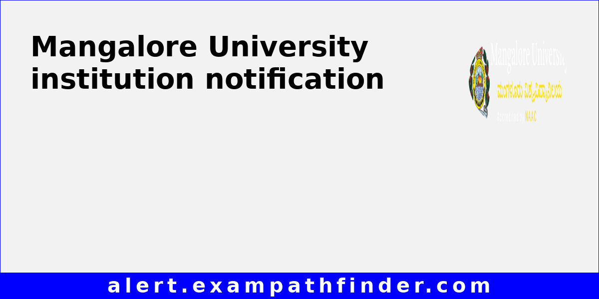 Mangalore University - All upcoming admission notifications