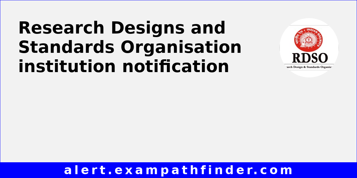 Research Designs and Standards Organisation - All upcoming admission ...
